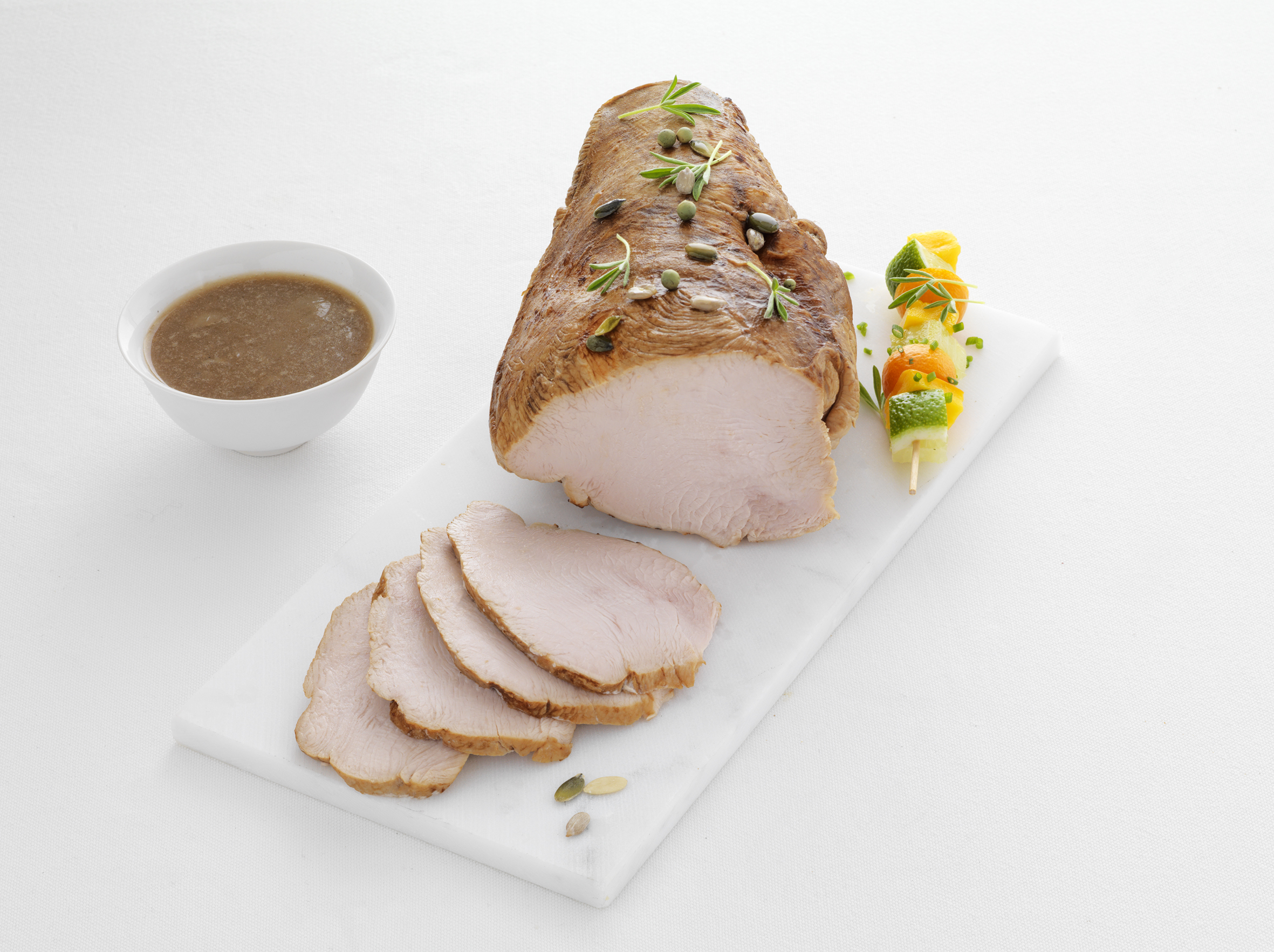 Rôti de dinde VF cuit cuisiné au jus - Espri Restauration