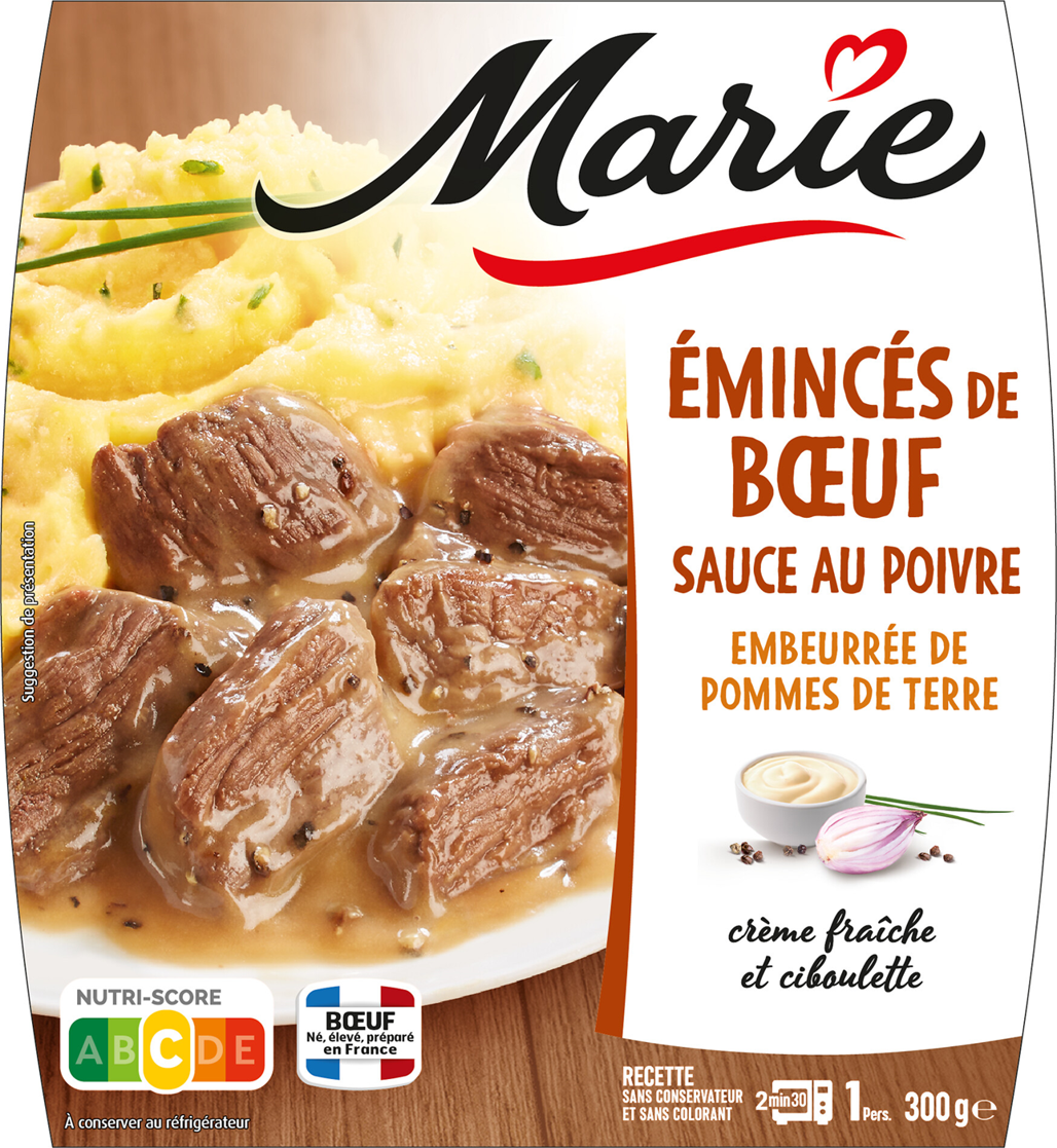 Émincé de bœuf sauce au poivre - Espri Restauration
