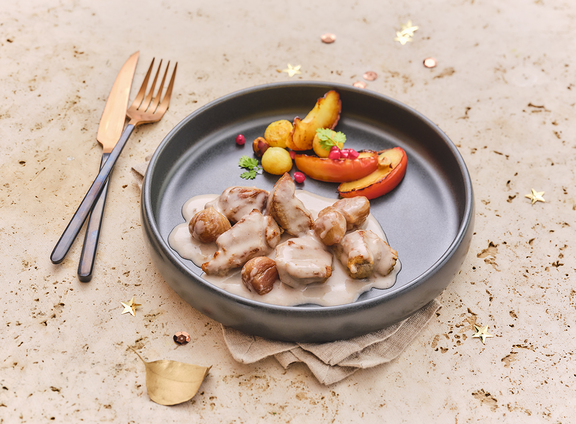 Sauté de dinde FR aux marrons - Espri Restauration